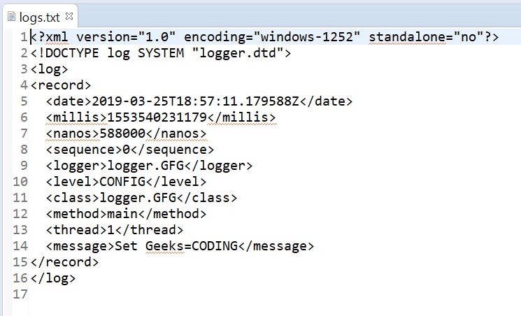 Java Logger Config 
