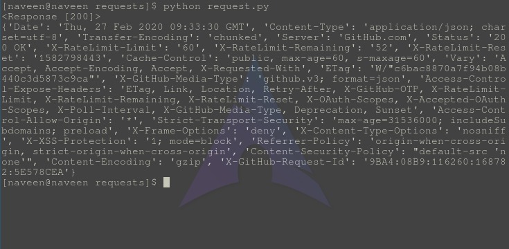 Python Response headers 