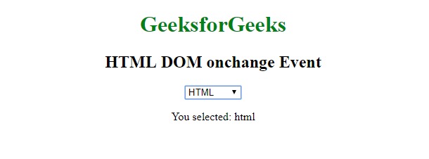 HTML Onchange 