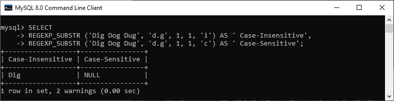 MySQL REGEXP SUBSTR 