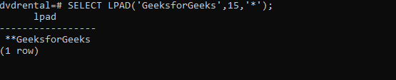 PostgreSQL LPAD 