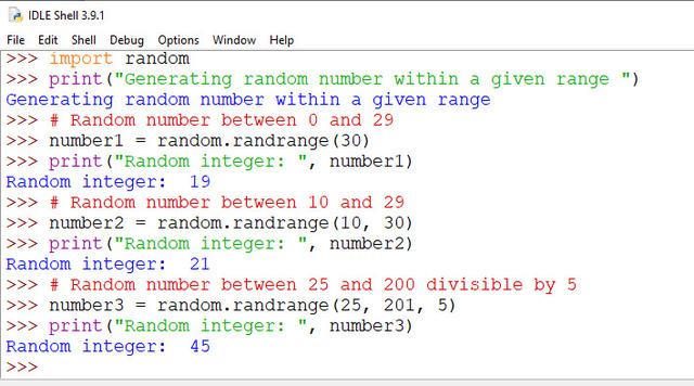 Python Random Randrange 