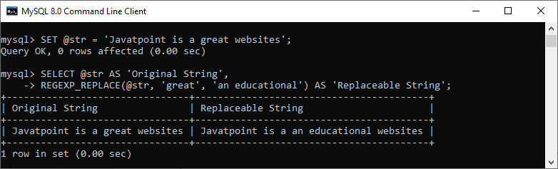 MySQL REGEXP REPLACE 